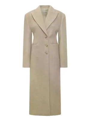 Andamane Hourglass Buttoned Coat - 108|ivory